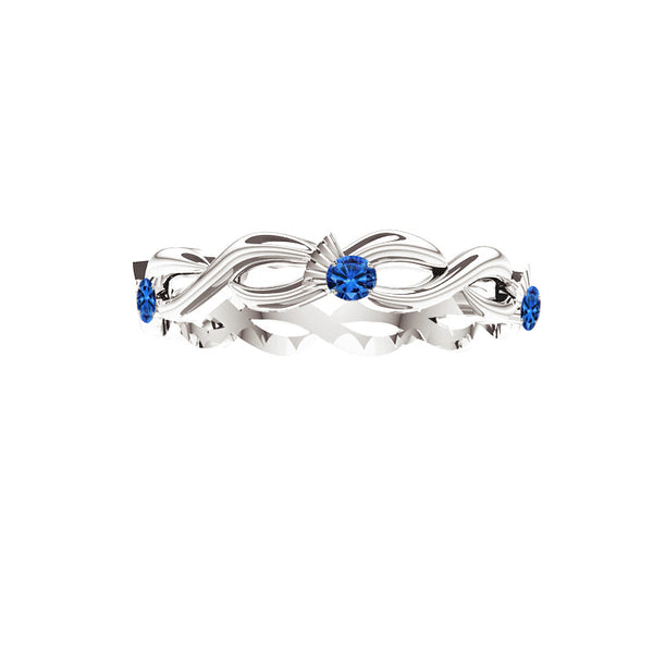 Scottish Thistle Edinburgh Blue Sapphire Celtic Twist Ring in White Go – Tappit Hen Gallery ...