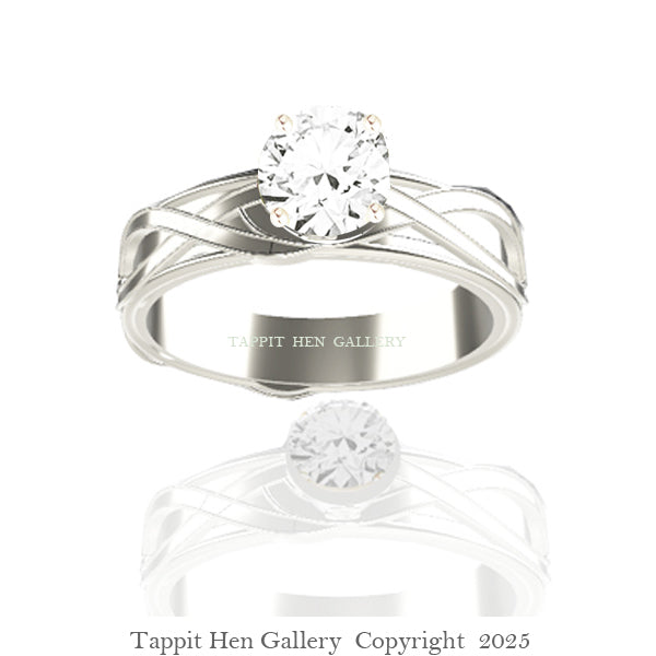 Edinburgh Celtic Love Knot Engagement Ring in White Gold with Lab Grow ...