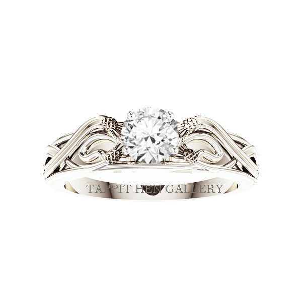 SALTIRE THISTLE FLOW DIAMOND ENGAGEMENT RING IN 9CT WHITE GOLD – Tappit ...